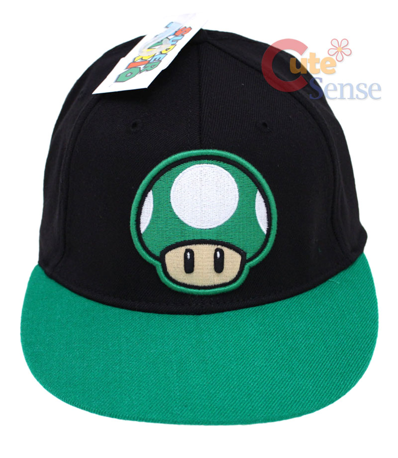 Super Mario Green Mushroom Baseball Cap, Flex Fit Hat | eBay