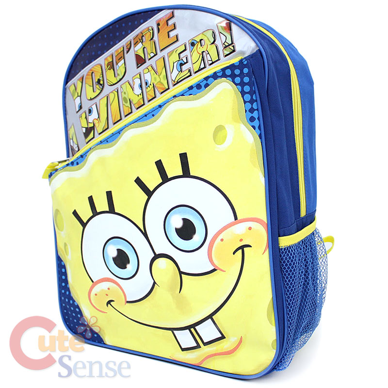 SpongeBob Large School Backpack 16" Book Bag - Winnter Big Face Nick Jr ...