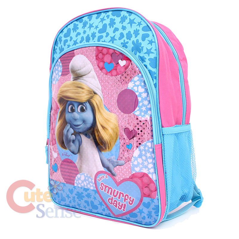 The Smurfs Smurfette Shcool Backpack Smurf Bag -L 16" | eBay