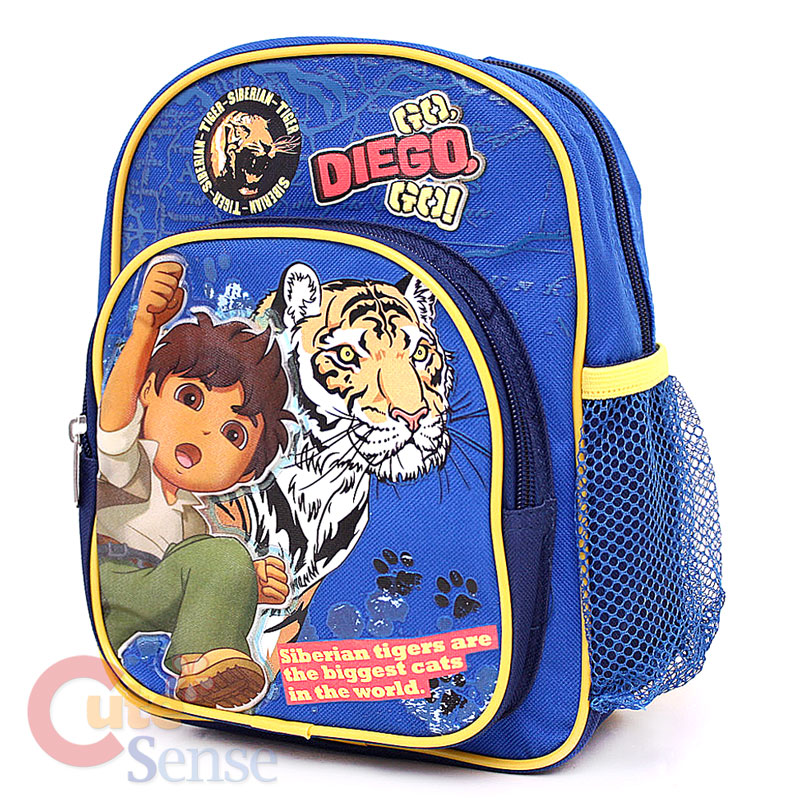 Go Diego Go w/ Tiger School Backpack , Toddler Small Bag-10" | eBay