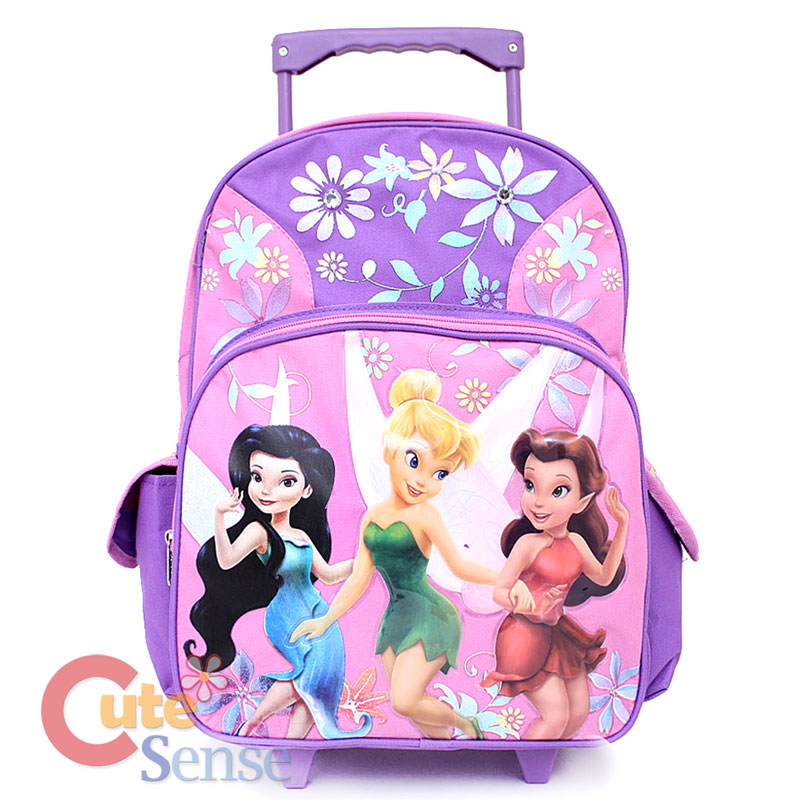 Disney Tinkerbell Fairies Large School Roller Backpack 16" Rolling ...