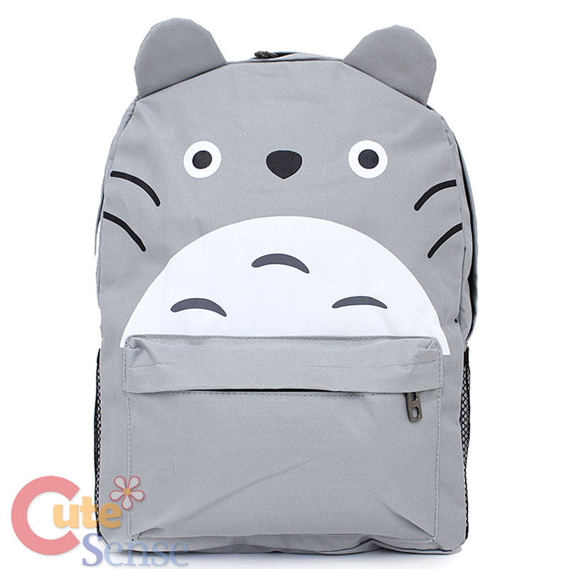 My Neighbor Totoro School Backpack Large16" Bag with Ear - Grey Totoro ...