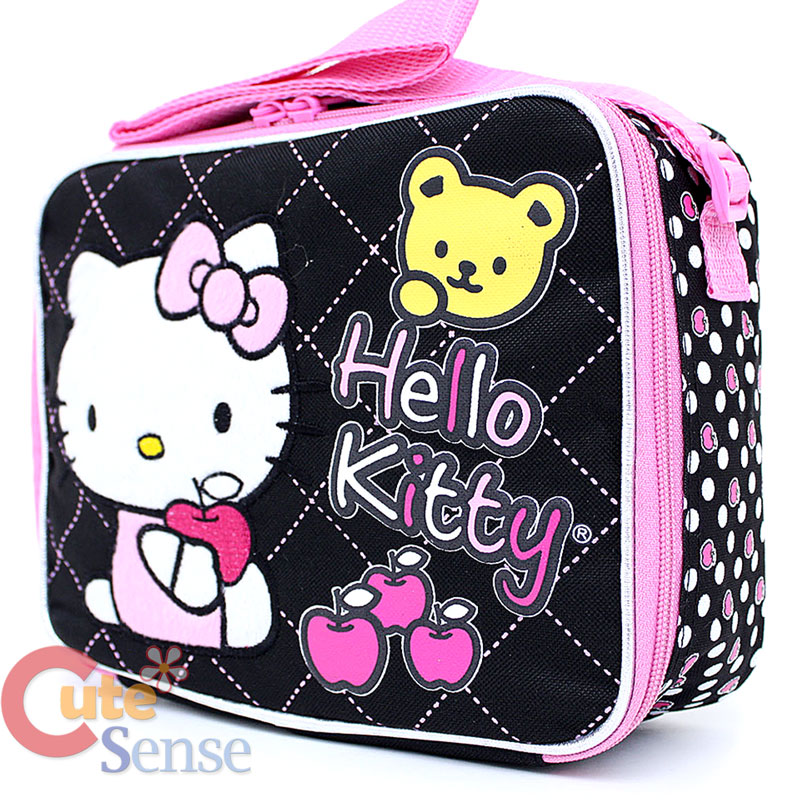 Sanrio Hello Kitty School Lunch Bag Snack Box Love Apple Teddy Bear ...