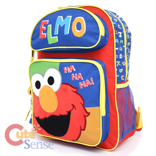 Sesame Street Elmo School Backpack Large 16" full Size Book Bag :Ha Ha