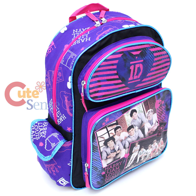 One Direction 16" Large School Backpack Lunch Bag Set Love 1D Group Set ...