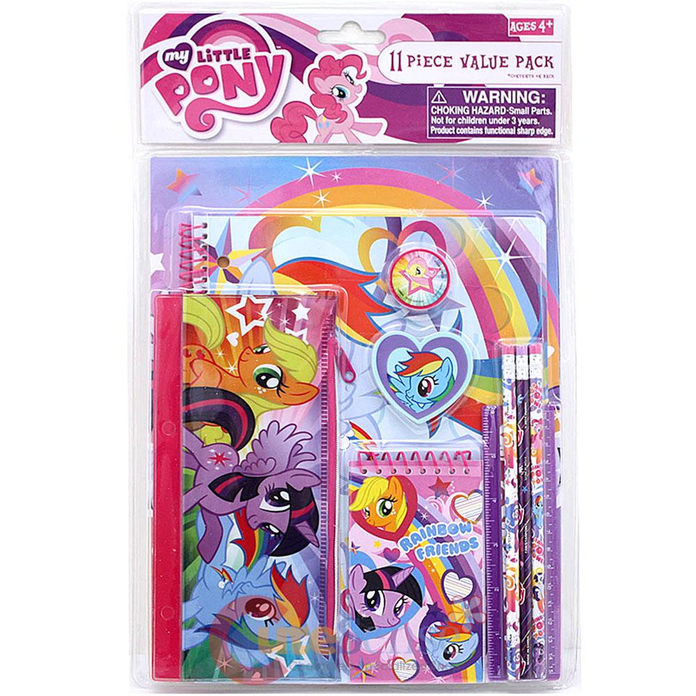 My Little Pony School Stationary Set MLP 11pc Value Pack Folder Note ...