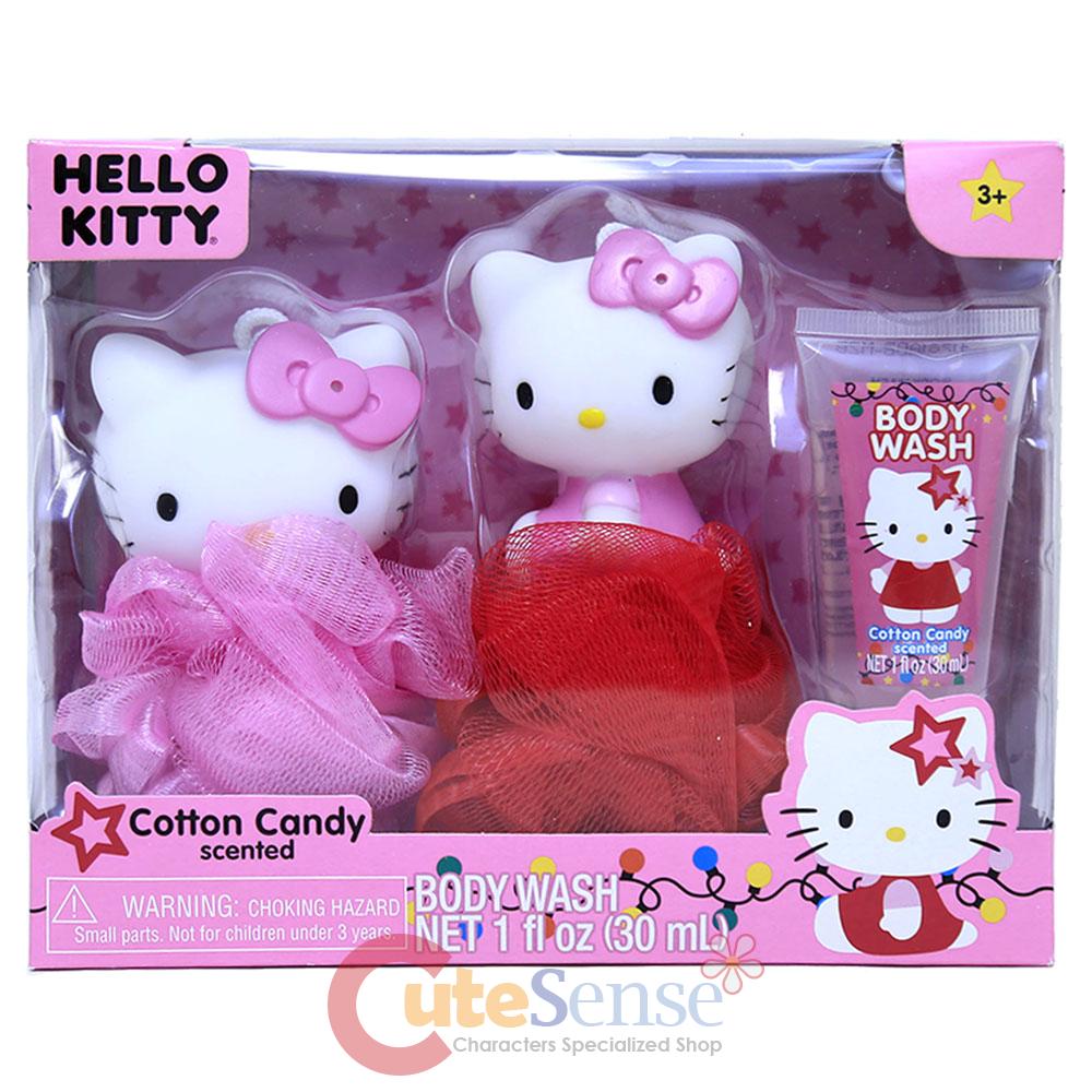 Sanrio Hello Kitty Body Wash 3pc Gift Set Bath Poufs Body Wash | eBay