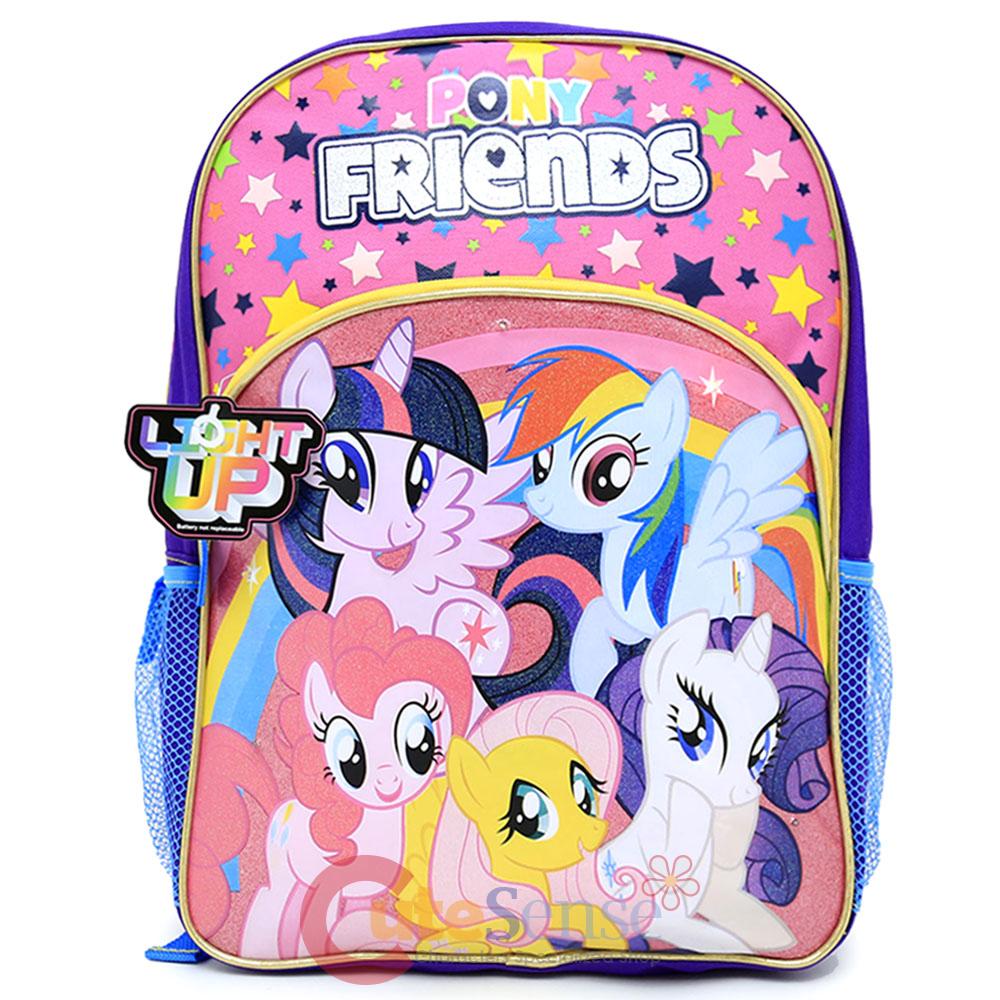 My Little Pony 16" Light Up Large School Backpack with Insulated Lunch ...