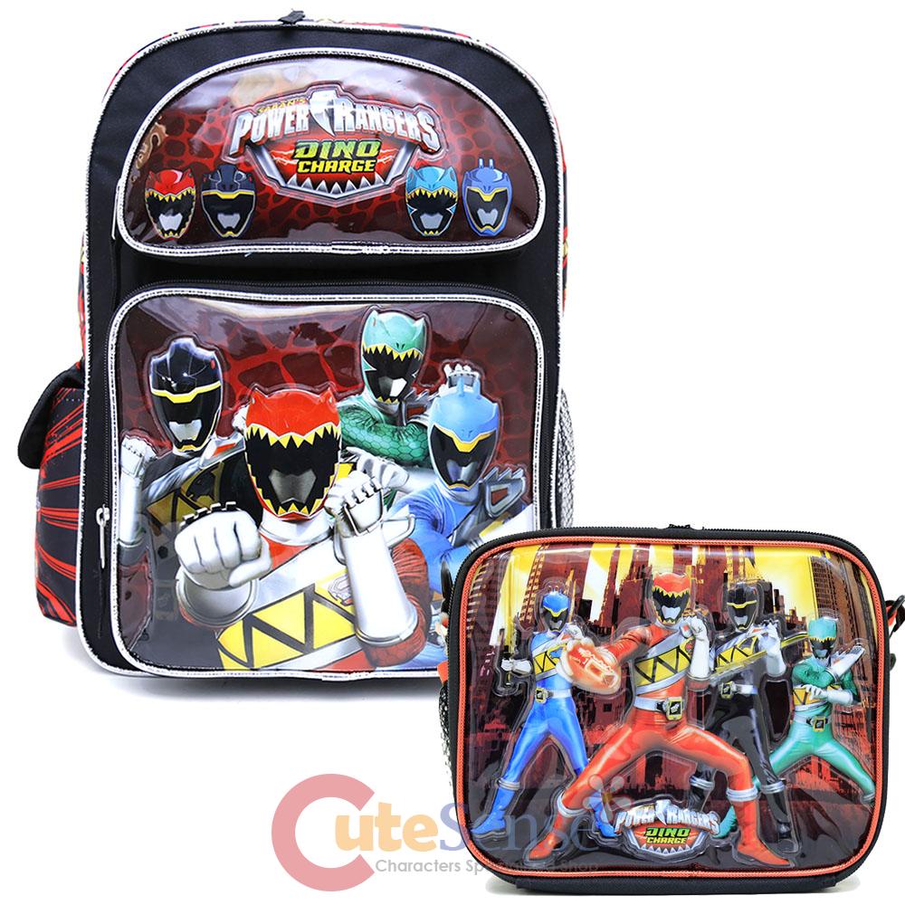 Power Rangers Dino Charge Large School Backpack 16in Book Bag Lunch Bag ...