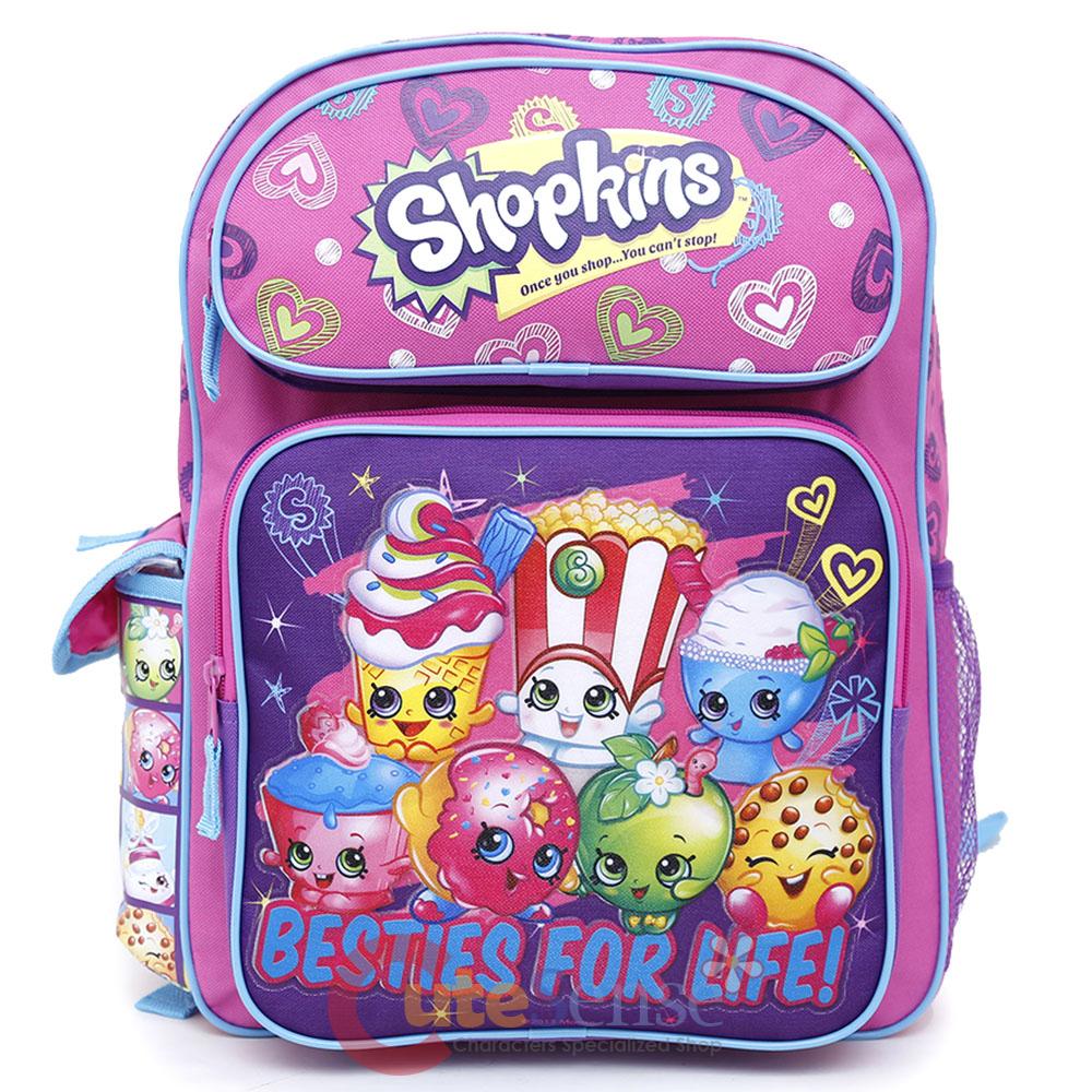 Shopkins Large School Backpack 16" Girls Book Bag Moose Bag Besties For ...