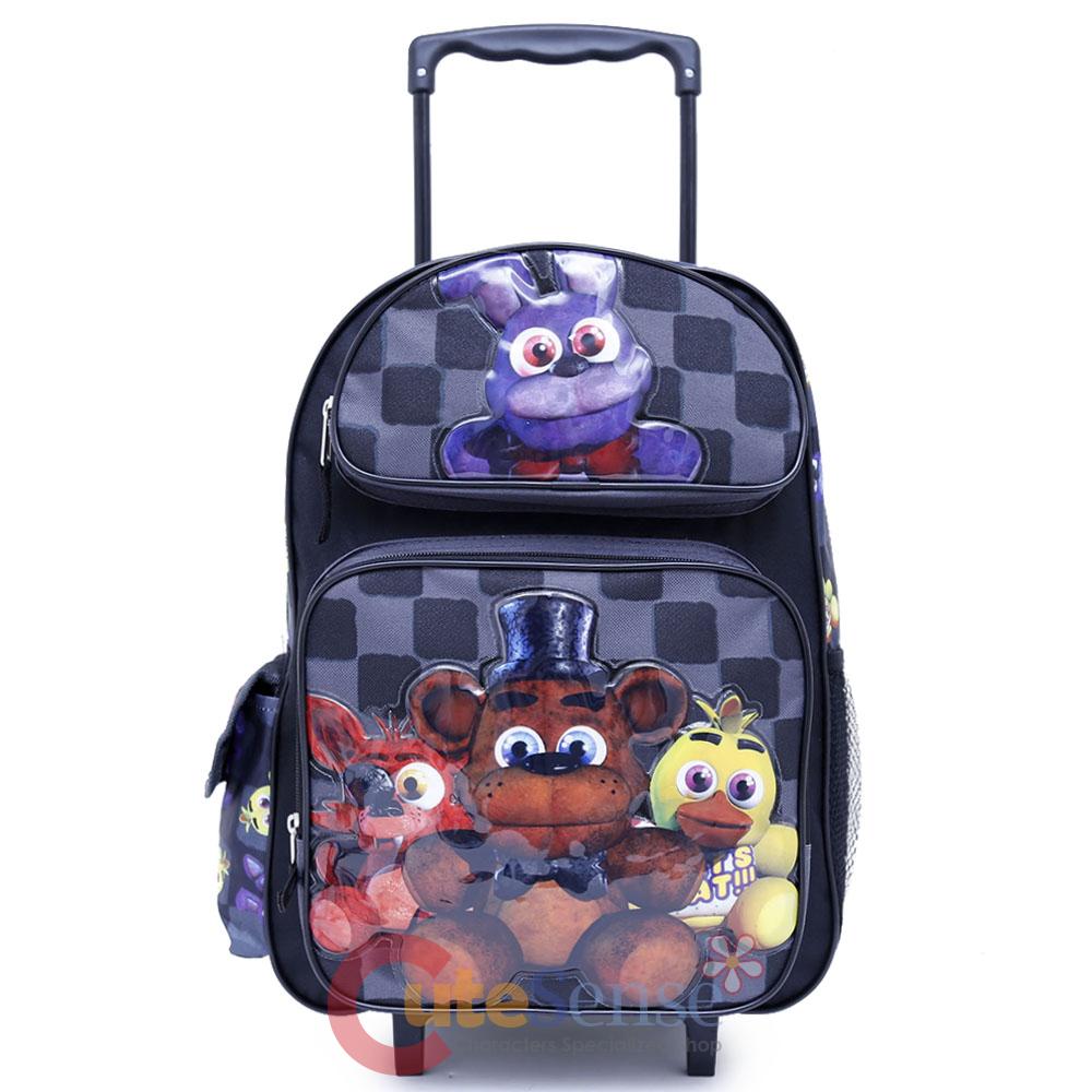 Five Nights At Freddys Large School Roller Backpack 16" FNAF Trolley ...