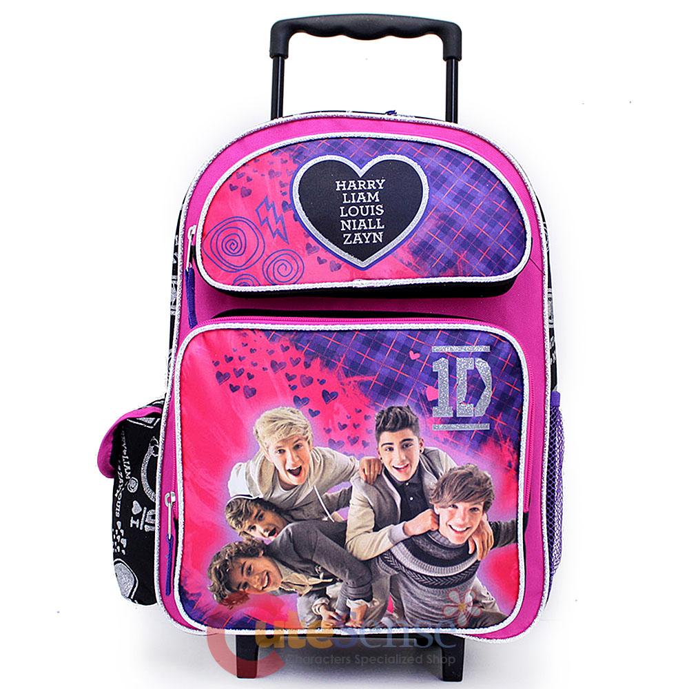 One Direction Roller School Backpack 16" Large Rolling Luggage Bag ...