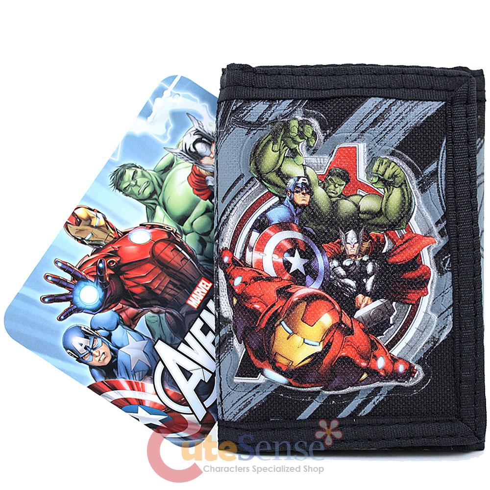 Marvel Avengers Assemble Kids Wallet Velcro Trifold Wallet Iron Man ...